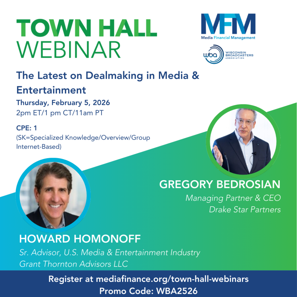 Online Event: Latest on Dealmaking in Media & Entertainment - Wisconsin ...