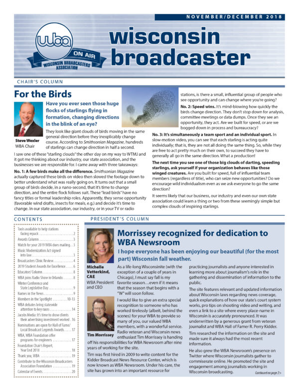 Wisconsin Broadcaster available now - Wisconsin Broadcasters Association
